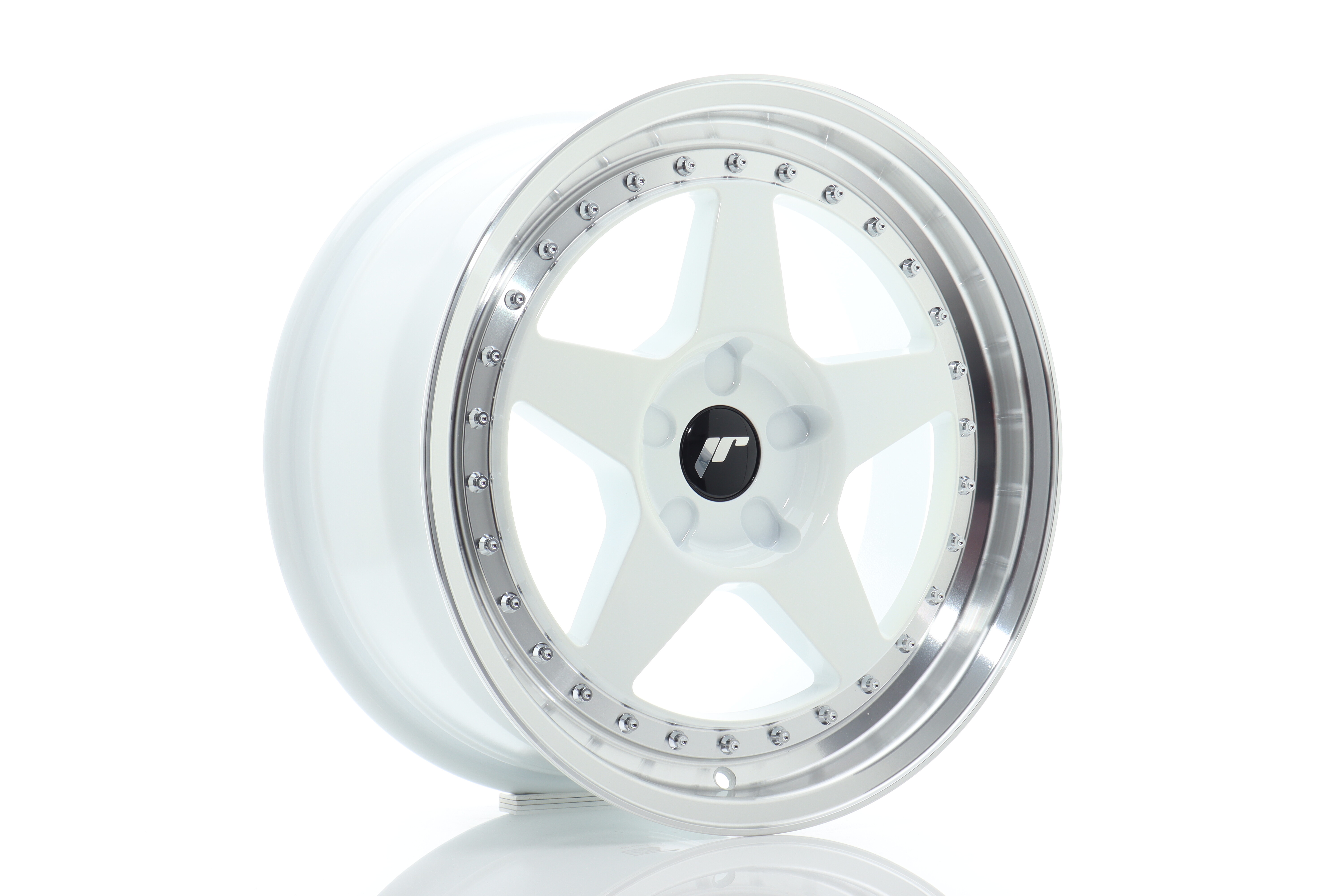JR Wheels JR6 17x8 5H BLANK White w/Machined Lip | ModeView