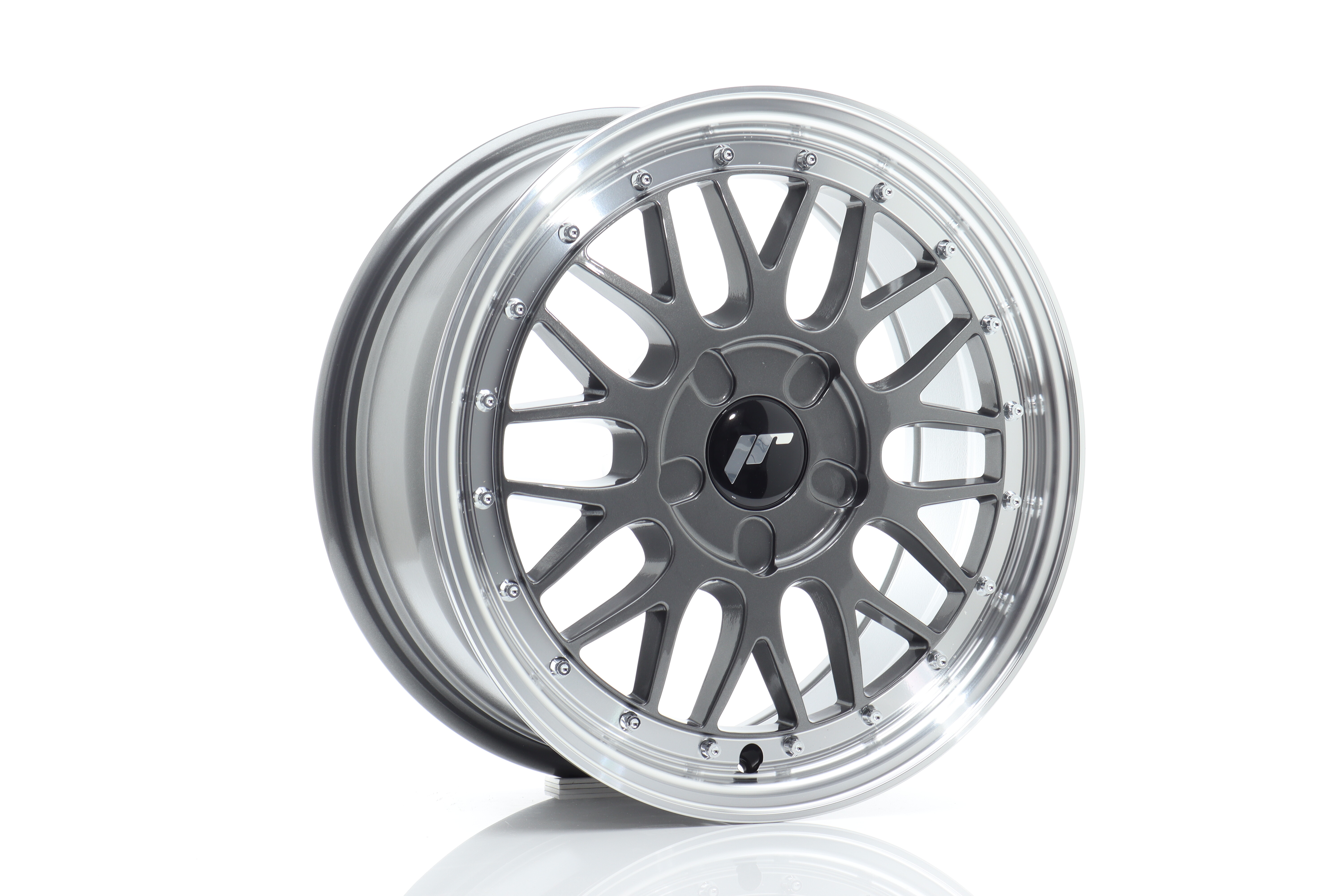 JR Wheels JR23 16x7 5H BLANK Hyper Gray w/Machined Lip | ModeView